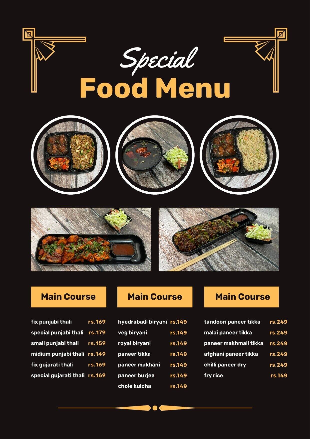 Menu of Thali Express, Bodakdev, Ahmedabad