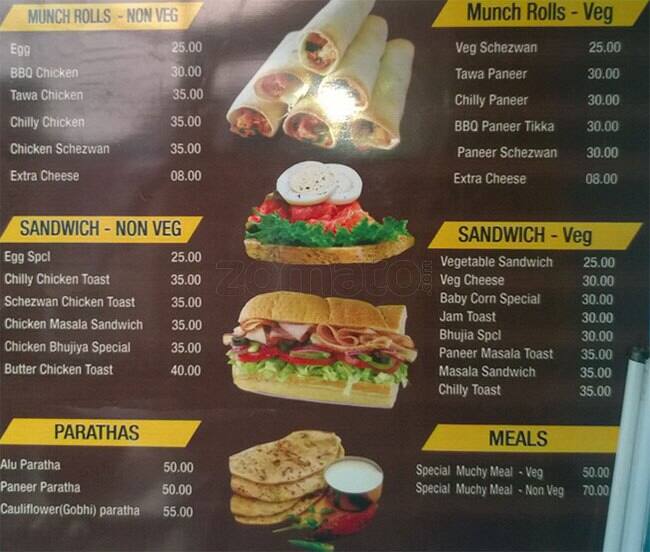 Menu at Munch Along, Chennai