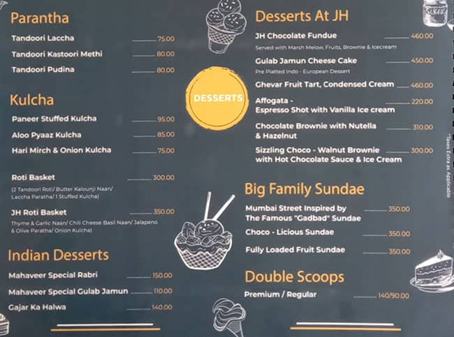Menu at Jaipur Heritage, Jaipur, H 14 15 16 17 S L Marg