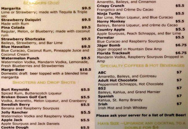 Menu at Summerhays Grill restaurant, Ottawa