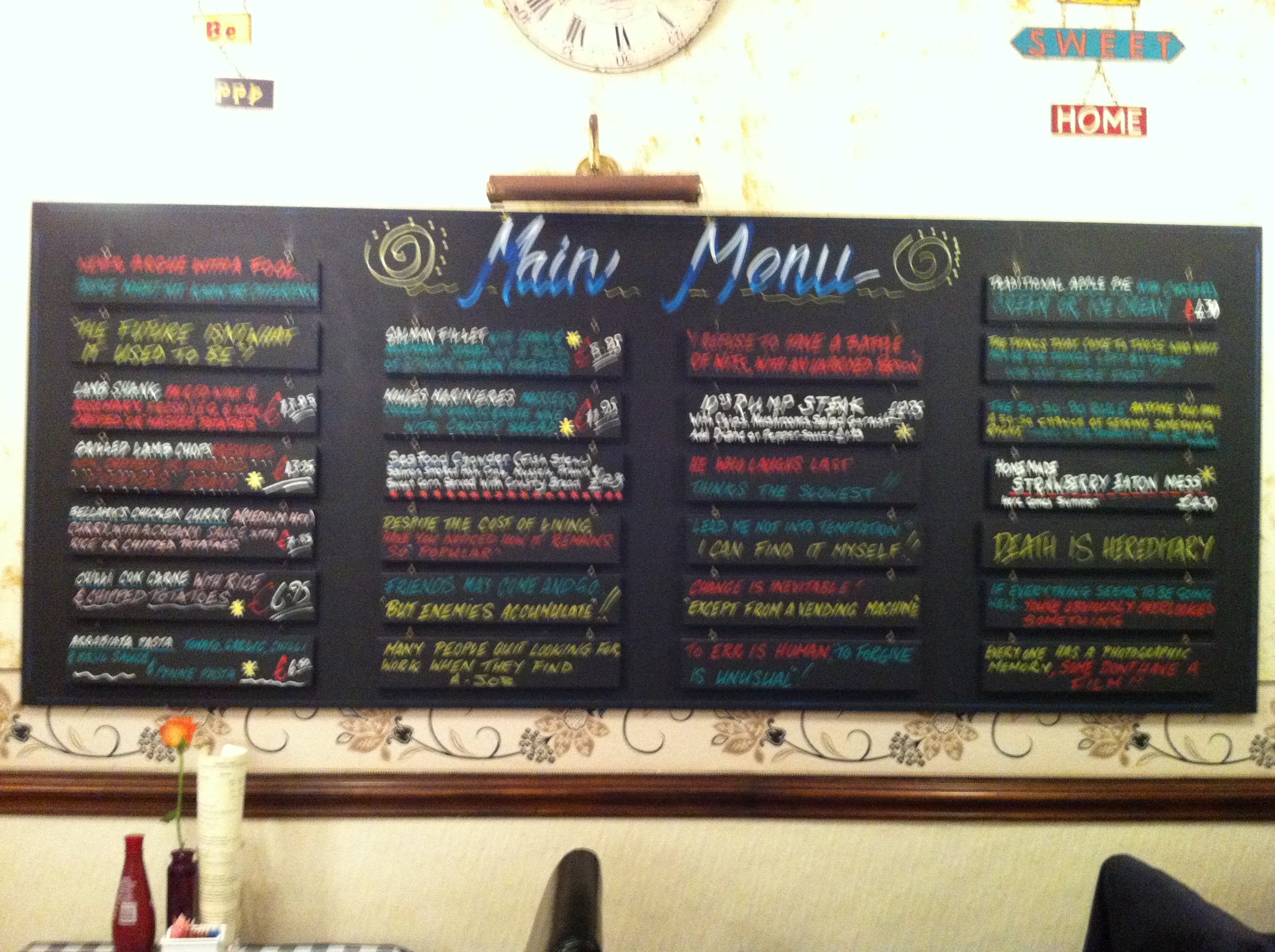 Menu at Bellamys Bistro cafe, Sandown