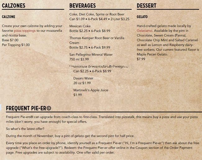 Menu at Pagliacci Pizza pizzeria, Shoreline, Ballinger Way NE