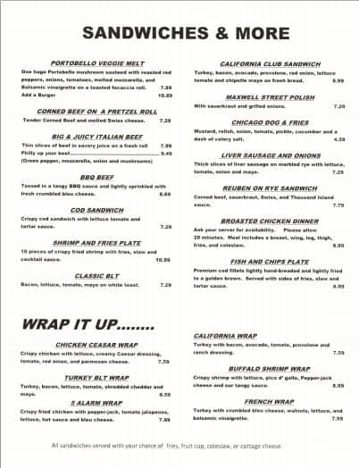 Menu at Tracks pub & bar, Cary
