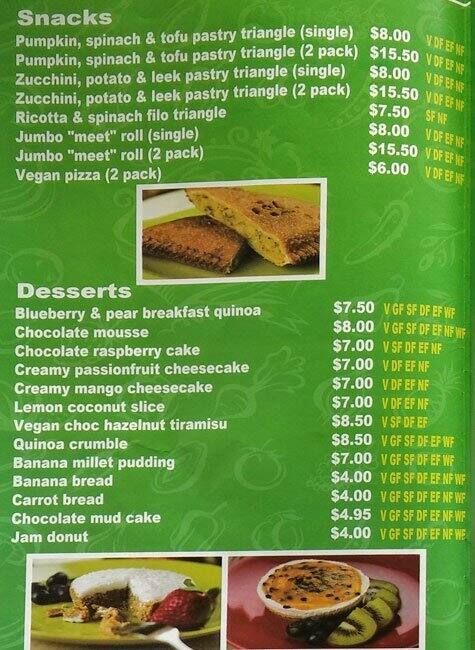 Menu at Vege2go restaurant, Brunswick East