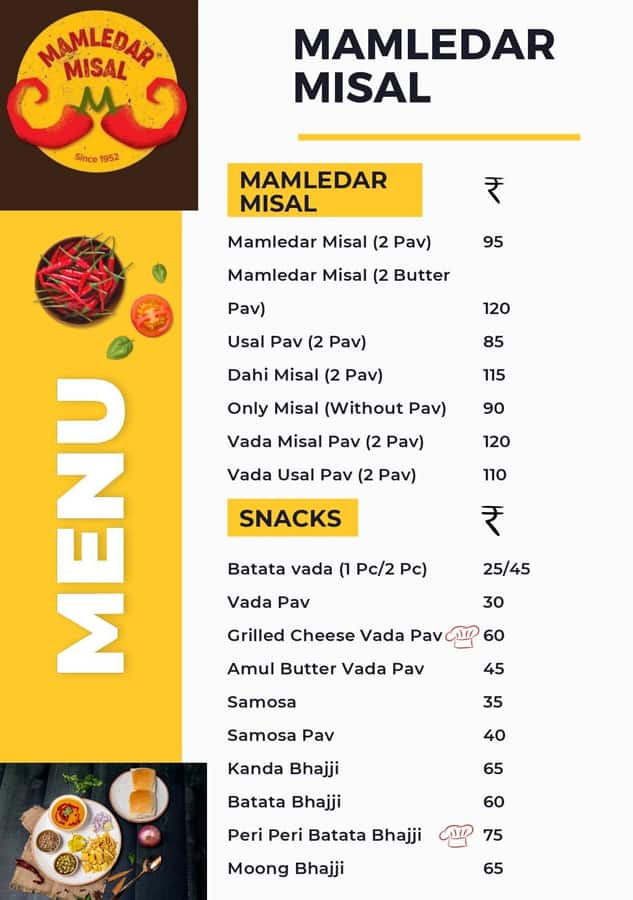 Menu of Mamledar Misal, Kasarvadavli, Thane West, Thane