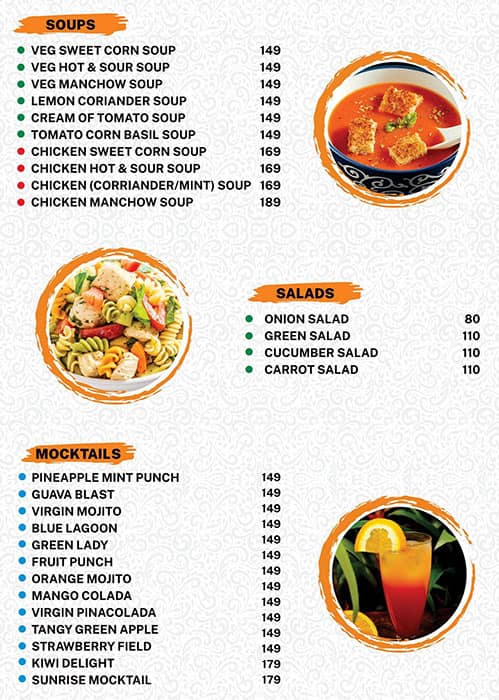 Menu of Hungry House, Vanasthalipuram, Hyderabad
