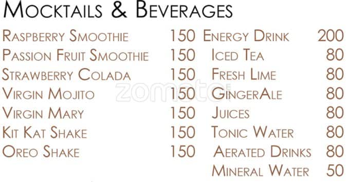 Menu at The Stage @ Manajsa, New Delhi, G 12