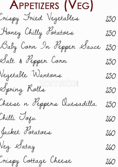 Menu at The Stage @ Manajsa, New Delhi, G 12