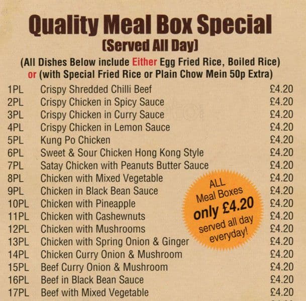 Menu at Lin Chi restaurant, Edgware