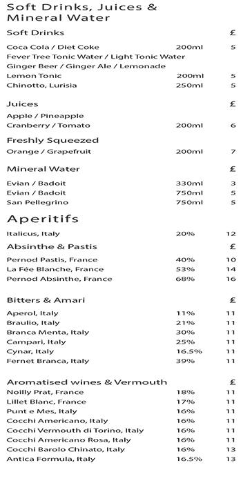 Menu at GŎNG pub & bar, London, 31 Saint Thomas Street Level 52