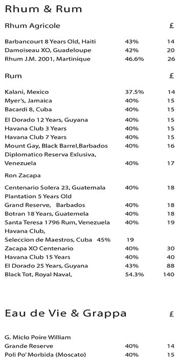 Menu at GŎNG pub & bar, London, 31 Saint Thomas Street Level 52