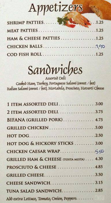 Menu at Golden Wheat Bakery & Pastry, Toronto