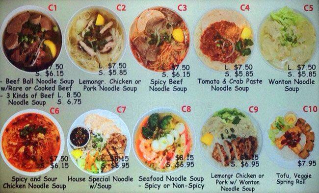 Menu at My Toan restaurant, Vancouver, 200 Burrard St