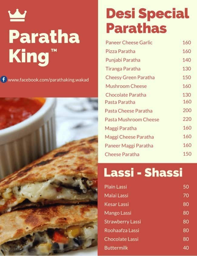 Paratha King Menu, Menu for Paratha King, Wakad, Pune - Zomato