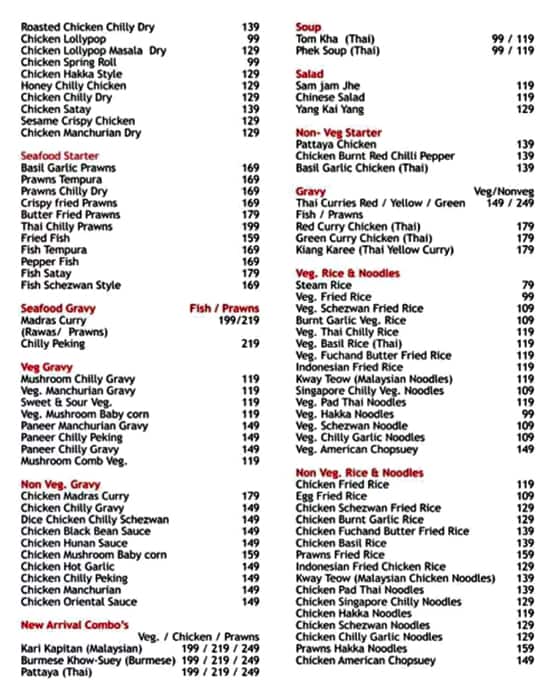 Menu at Simple Chinese Veg & Non-Veg, Pune