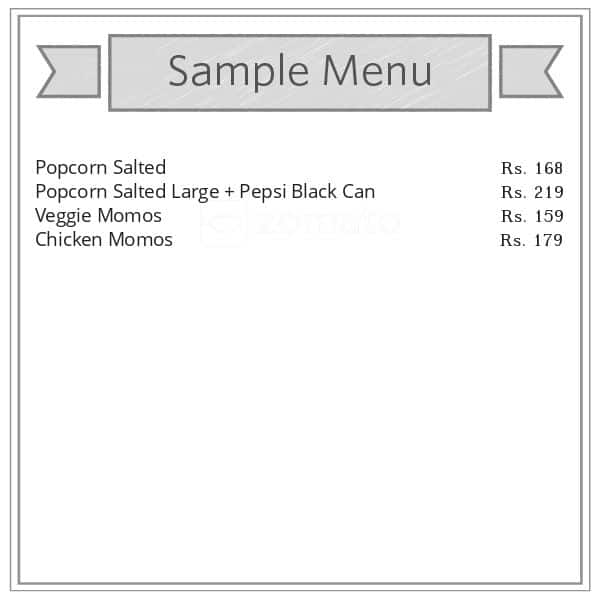 Menu of PVR Café, Hazratganj, Lucknow