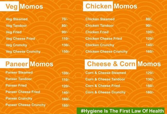 Menu of Mo.Mo., NIBM Road, Pune