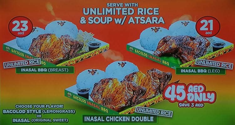 Menu of Bacolod Inasal BBQ, Al Mushrif, Abu Dhabi