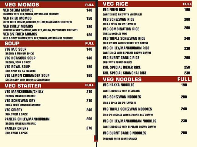 Menu of Eden Chinese & Momos, Ulwe, Navi Mumbai