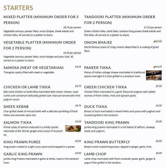 Menu at Indian City restaurant, London, 4 New Bridge St