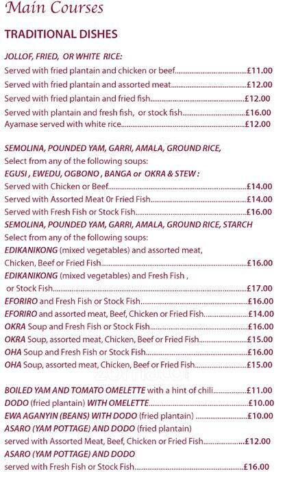 Menu at 805 Restaurants, London, Bowness House