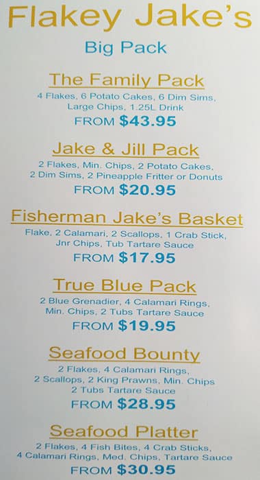 Menu at Flakey Jakes Lynbrook restaurant, Lynbrook