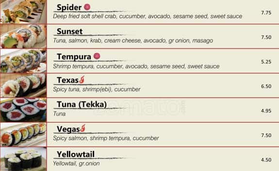 Menu at Mio Sushi restaurant, Camas, SE 192nd Ave #104