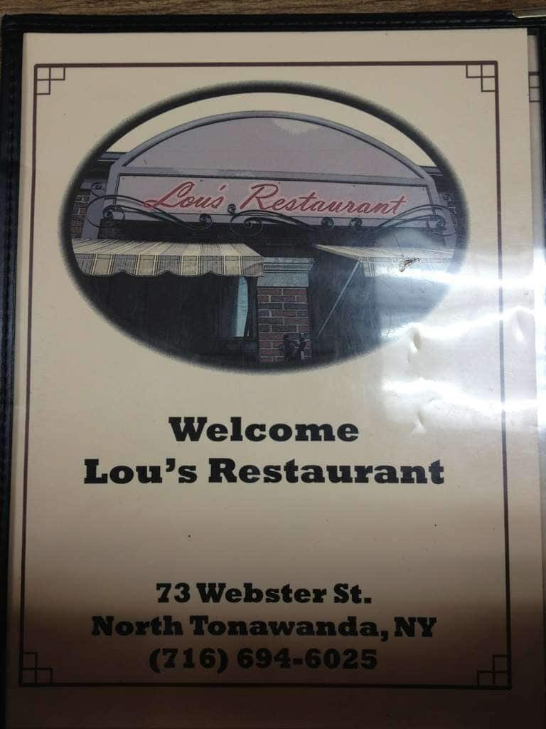 Menu at Lou's restaurant, North Tonawanda
