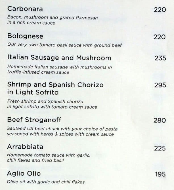 Menu at Brique cafe, Cebu City, ayala center cebu