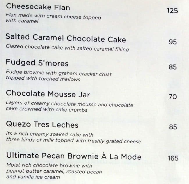 Menu at Brique cafe, Cebu City, ayala center cebu