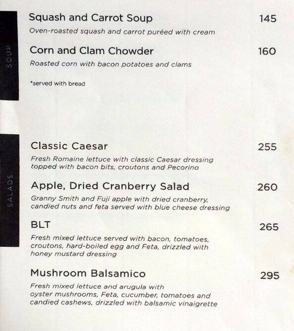 Menu at Brique cafe, Cebu City, ayala center cebu