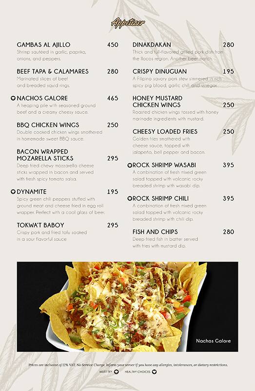 Menu at Cafe Miranda, Manila