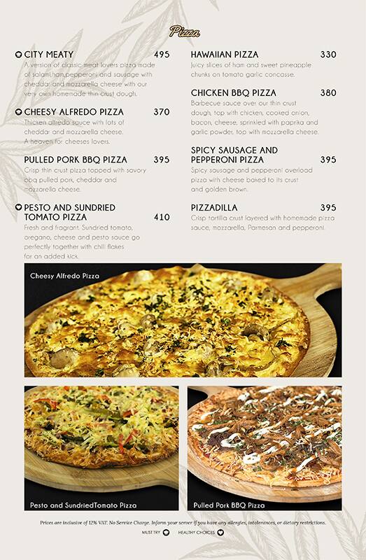 Menu at Cafe Miranda, Manila