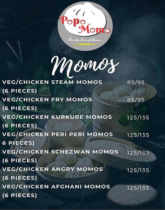 Menu of Popo Momo, Aundh, Pune