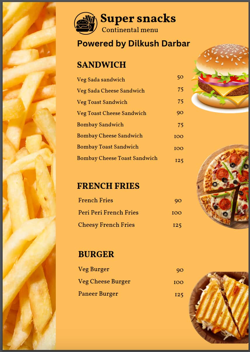 Menu of Super Snacks, Ghansoli, Navi Mumbai