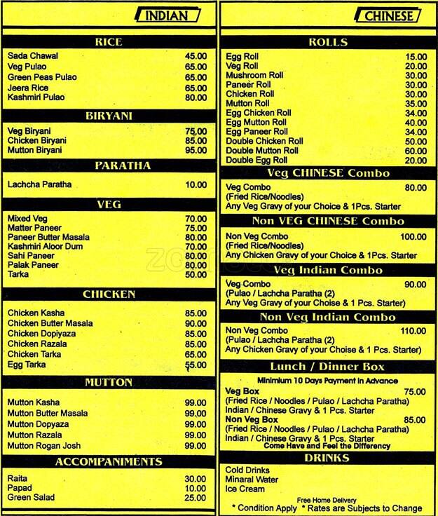 Menu at Hidden Dragon, Kolkata, AE-360