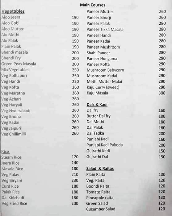 Menu of Hotel Bhola, Chinchwad, Pune