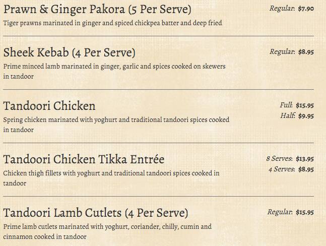 Menu at Cafe Bayleaf, Tarragindi