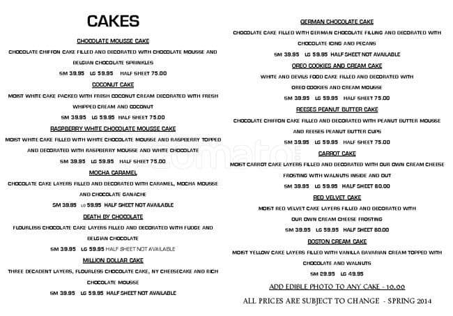 Menu at Alpine Bakery & Pizzeria / Crabapple, Alpharetta