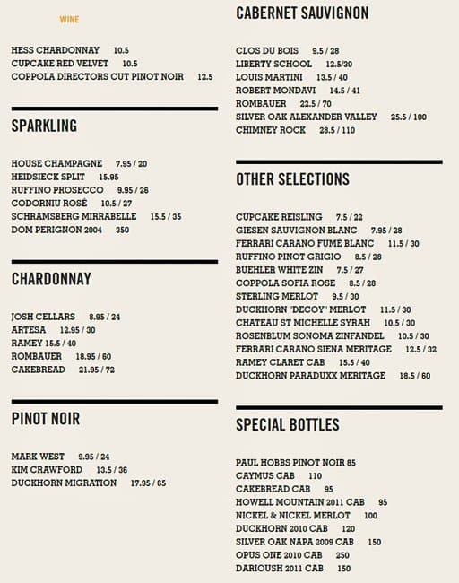 Menu at Reunion Kitchen + Drink Anaheim Hills restaurant, Anaheim