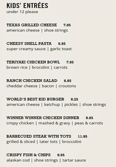 Menu at Reunion Kitchen + Drink Anaheim Hills restaurant, Anaheim