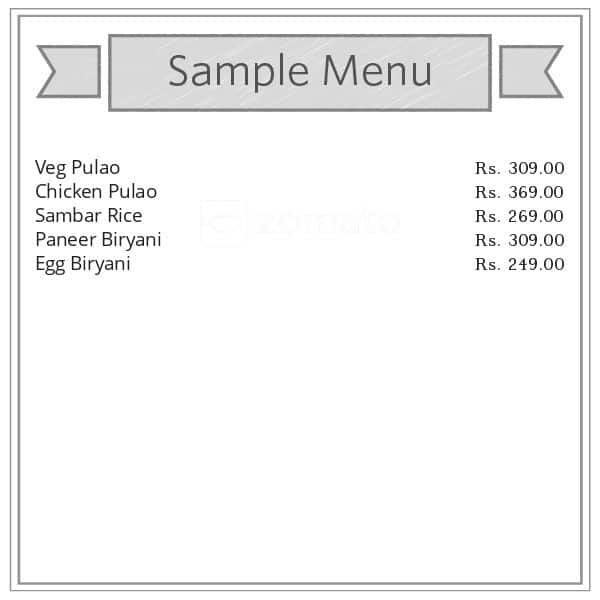 Menu of The Spice Delight, Panjagutta, Hyderabad