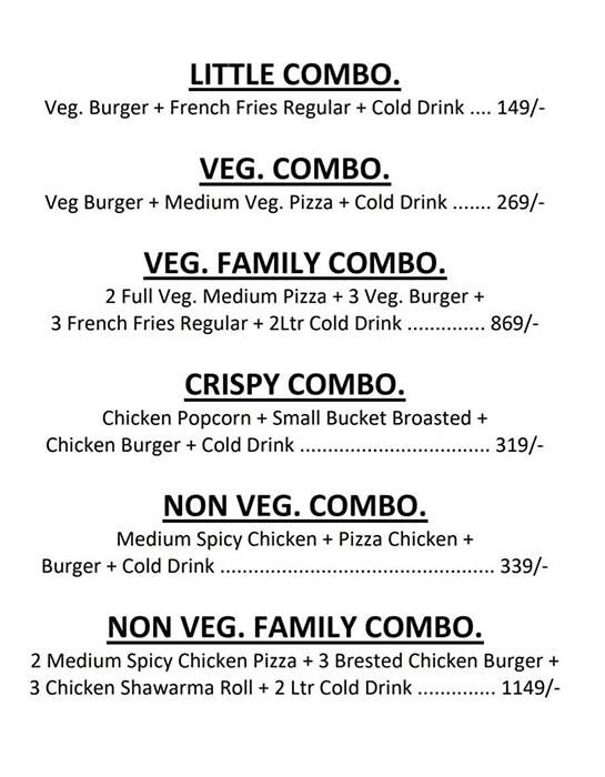 Menu of Golden Era, Shahdara, New Delhi