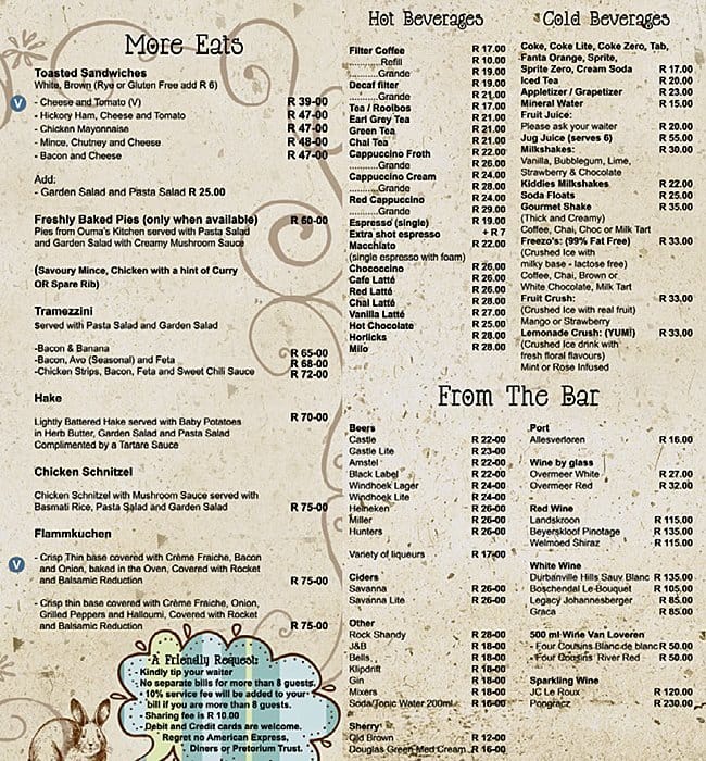 Carta de Passi - Coffee Shop, Centurion