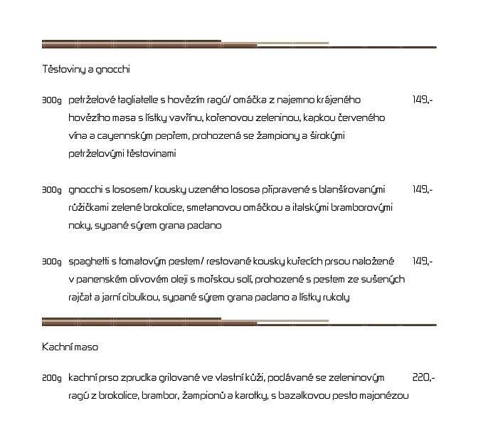 Menu at Stereo Restaurant, Prague