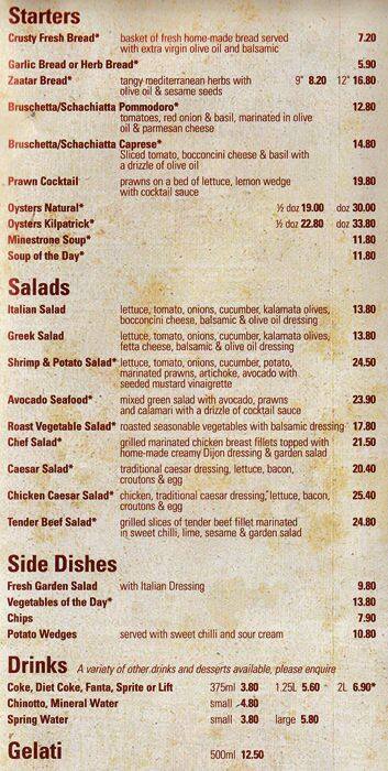 Menu at Marcellina Pizzeria Restaurant, Semaphore, 47 Semaphore Rd