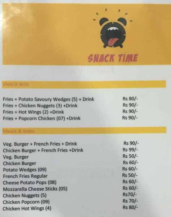 Snack Time Menu, Menu for Snack Time, Gachibowli, Hyderabad - Zomato