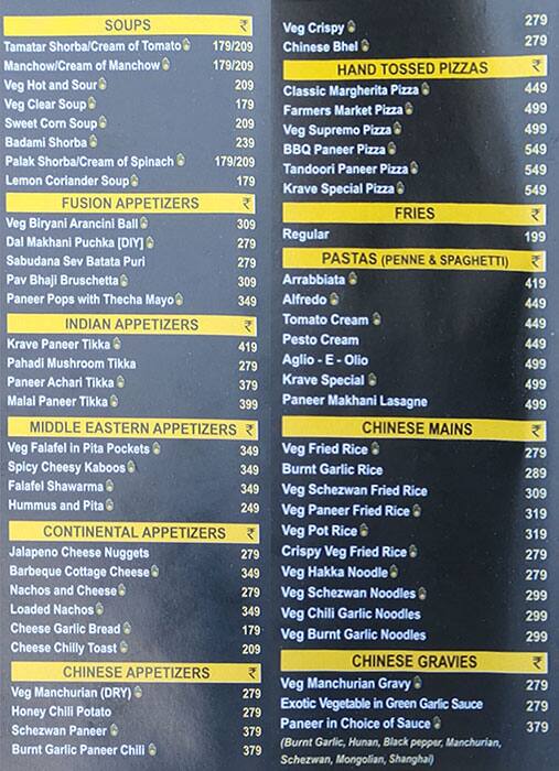 Menu of Express Kitchen By Krave, Goregaon West, Mumbai