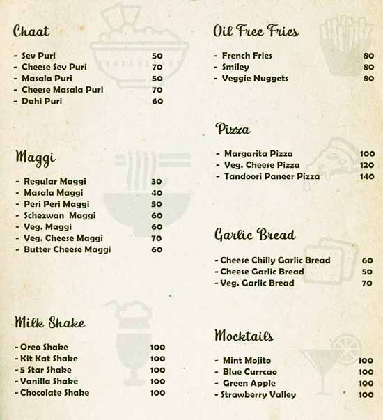 Menu at Tea O Holic, Surat