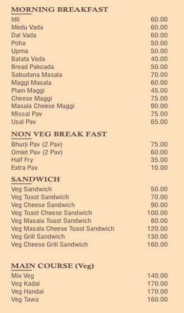 Menu of Friends Kitchen, Near Andheri East Station, Mumbai